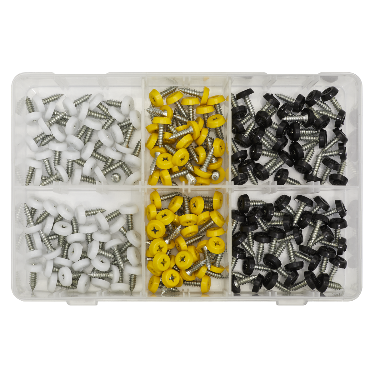 Sealey 195pc Numberplate Screw Assortment - Plastic Enclosed Head AB19 ...