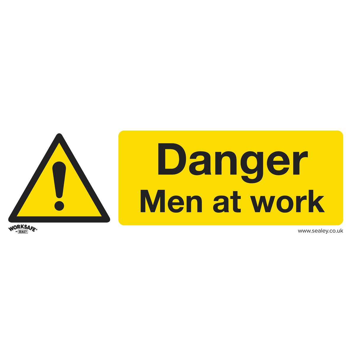 Sealey Danger Men At Work - Warning Safety Sign - Self-Adhesive Vinyl ...